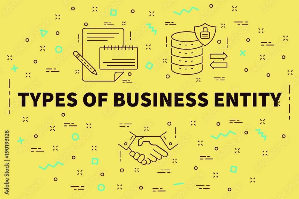 Conceptual business illustration with the words types of business ...