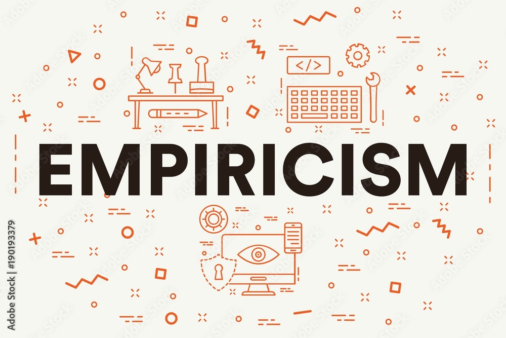 Conceptual business illustration with the words empiricism ilustração ...