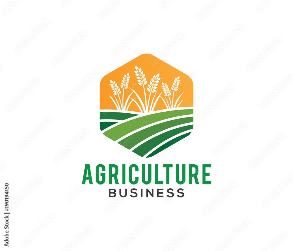vector logo design illustration of agriculture business, tractor farm ...
