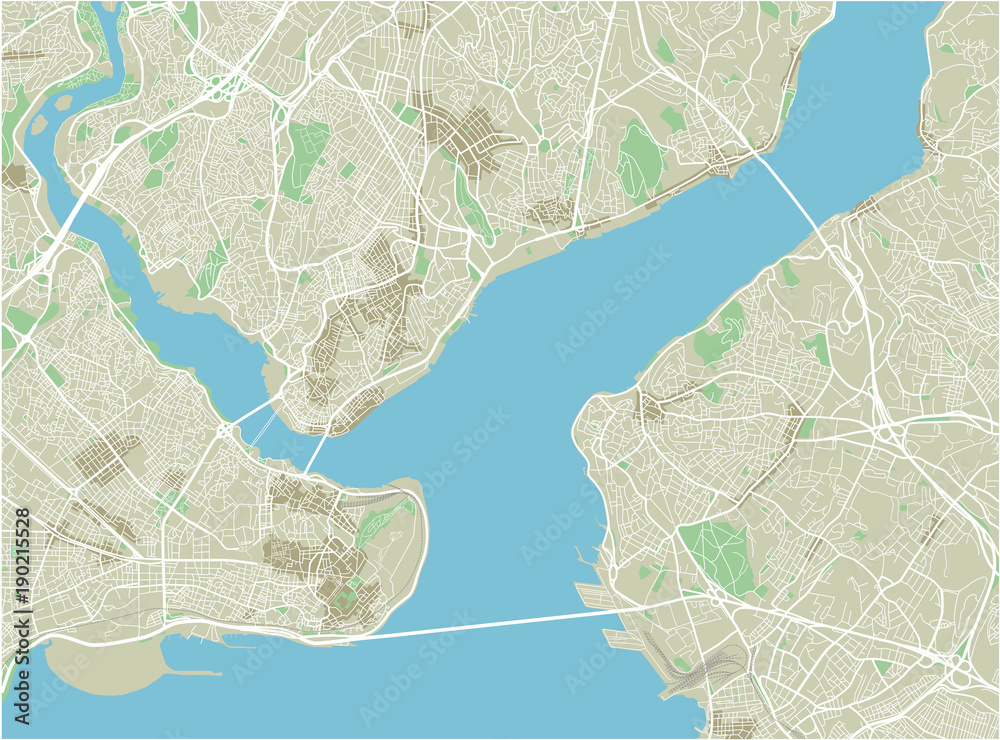 Vector city map of Istanbul with well organized separated layers. Stock ...