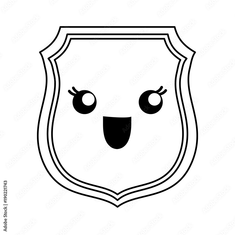 kawaii shield icon Stock Vector | Adobe Stock