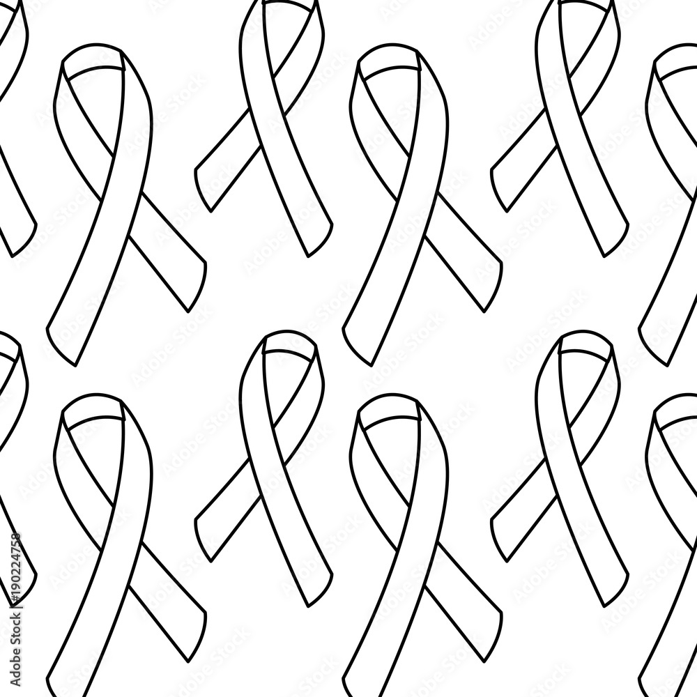 pattern ribbon support event emblem vector illustration outline design ...