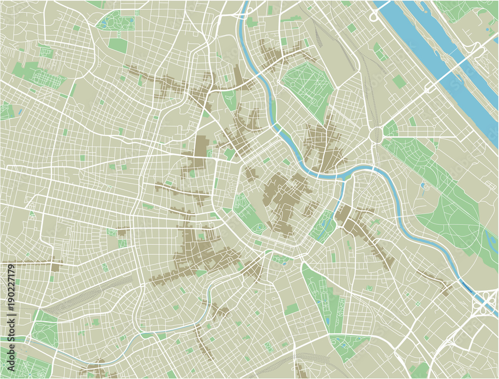 Vector city map of Vienna with well organized separated layers. Stock ...