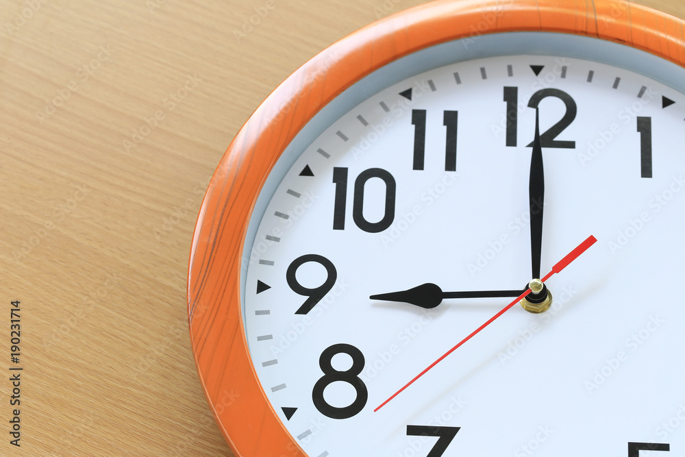 Focus time in clock of nine o'clock for the design in your business ...