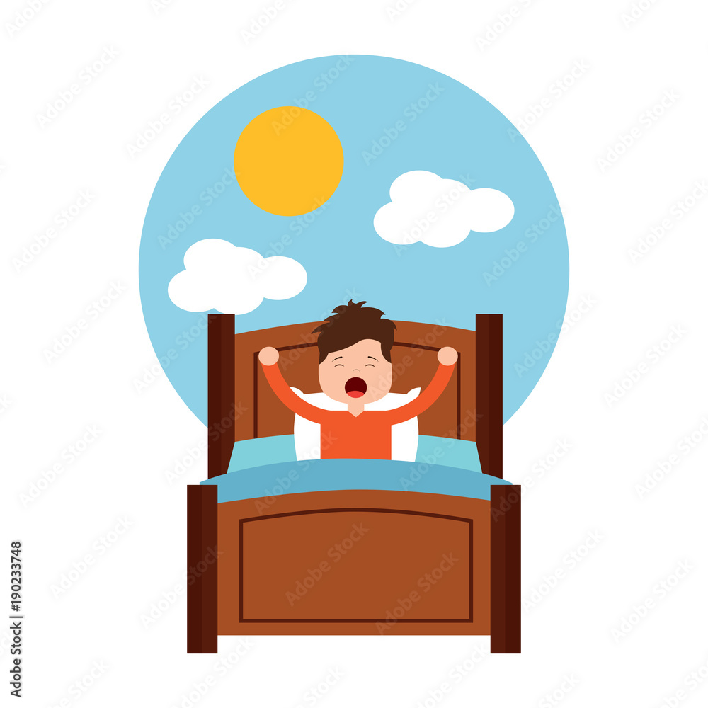 Boy Waking Up Clipart
