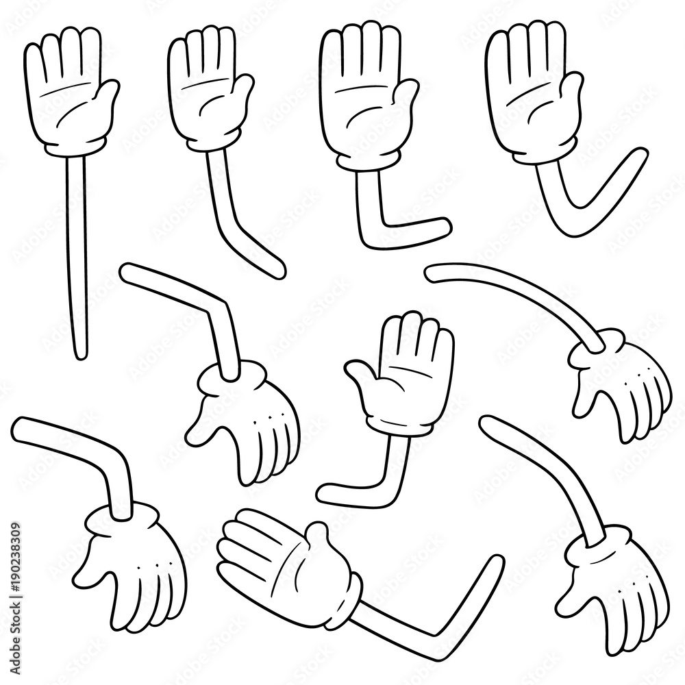 vector set of cartoon arm Stock Vector | Adobe Stock