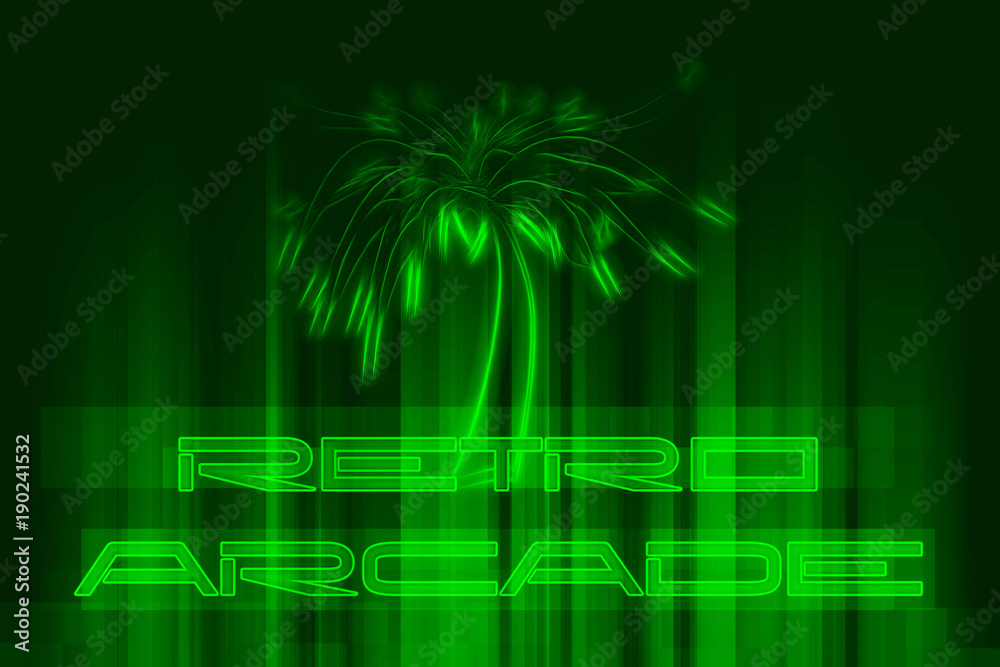8-bit palm tree illustration background Stock Illustration | Adobe Stock