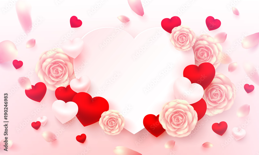 Heart With Banner And Rose