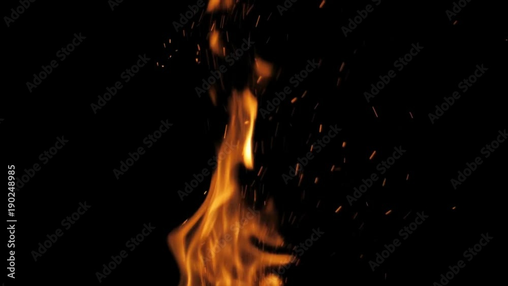 Realistic Fire Flames and sparks - Slow Motion , Transparent background ...