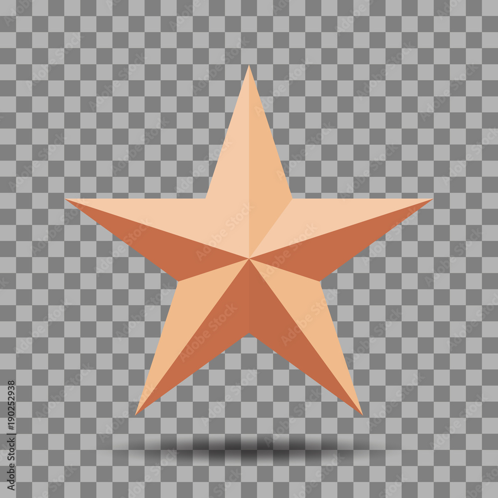 Copper star on a transparent background. Golden Star. Vector ...