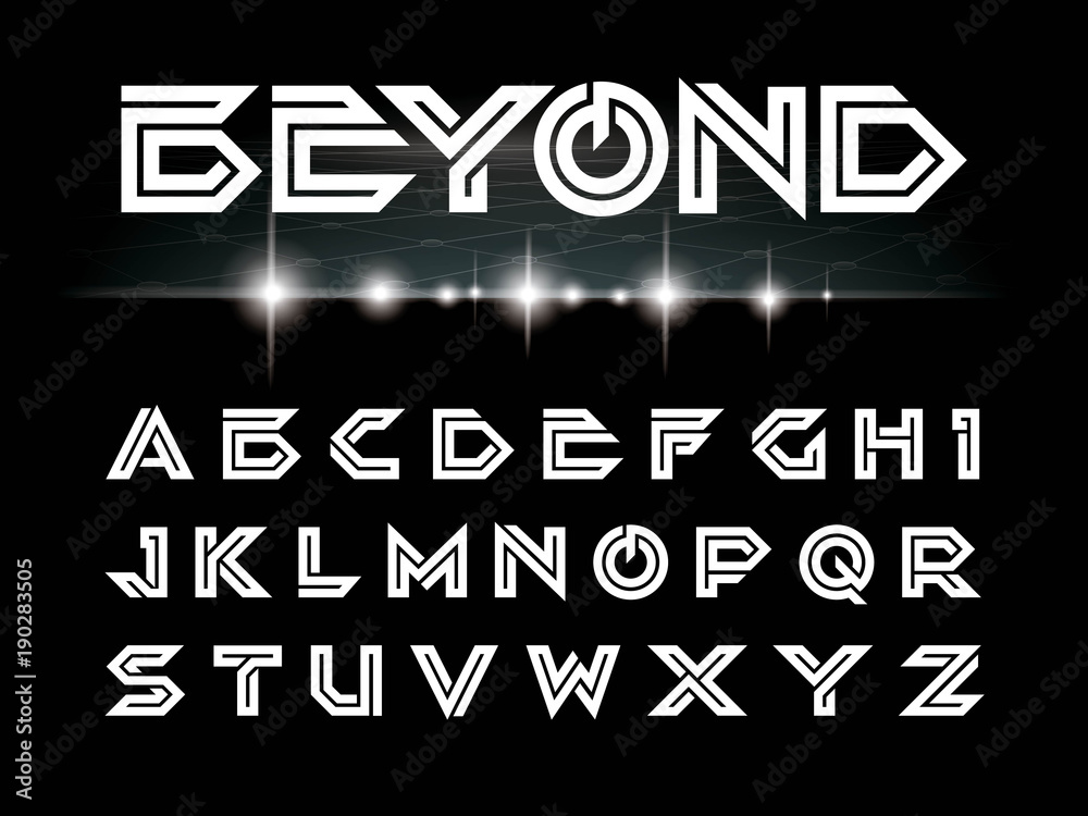 Vector of Futuristic font and alphabet, Letters set for sci-fi ...