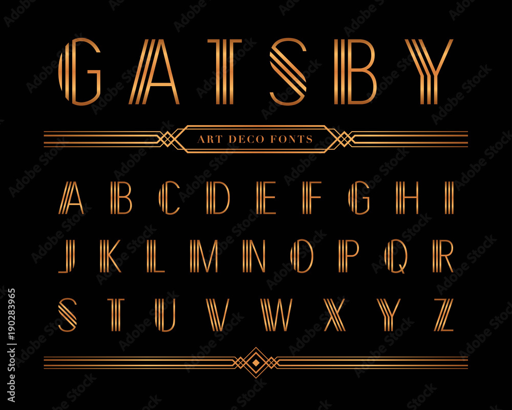 Vector of Gatsby font and alphabet, Condensed letters set. Stock Vector ...