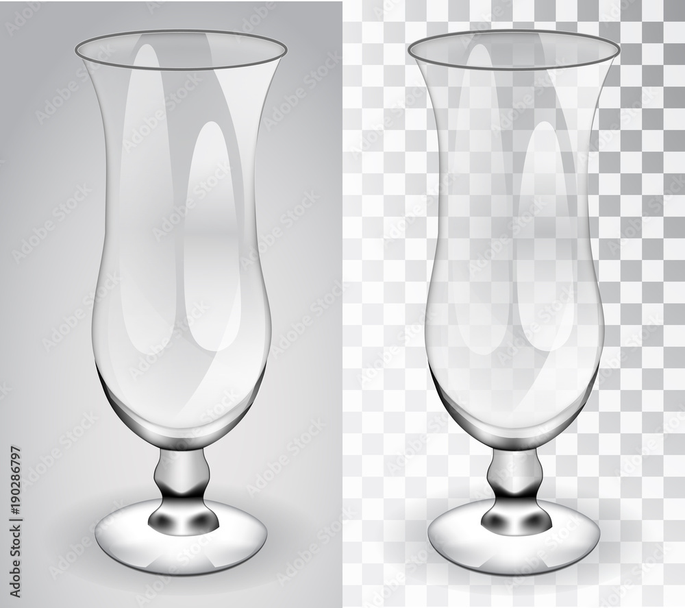 Cocktail glass. Transparent glass isolated object on a transparent and ...