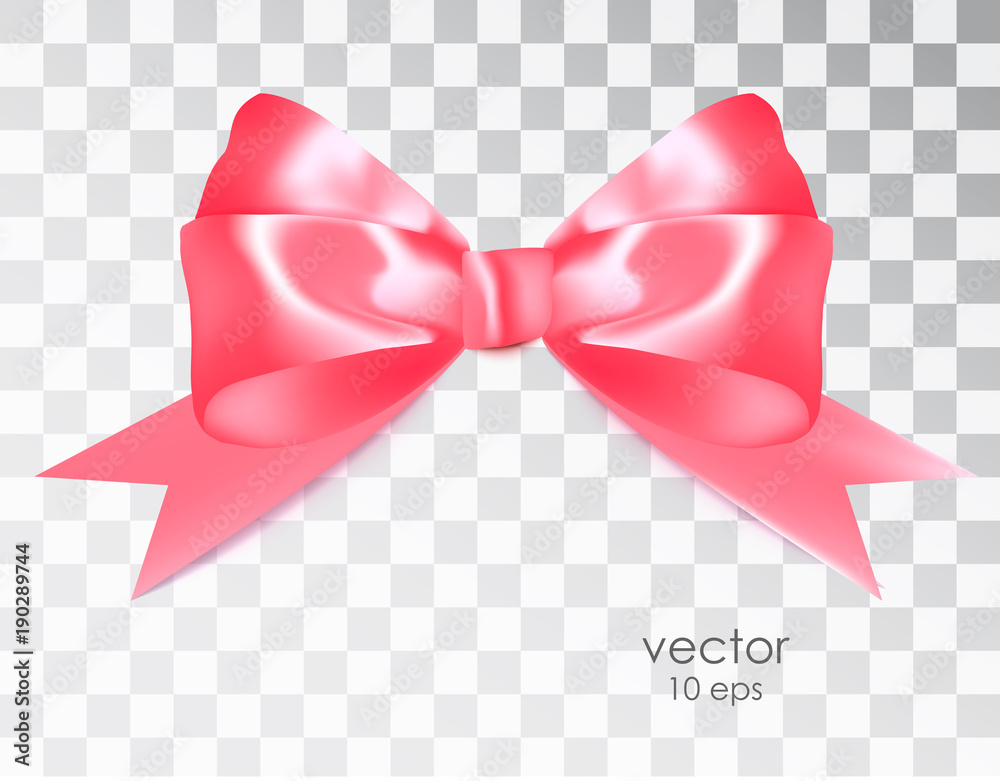 Realistic bow of ribbon isolated on a transparent background. Realistic ...