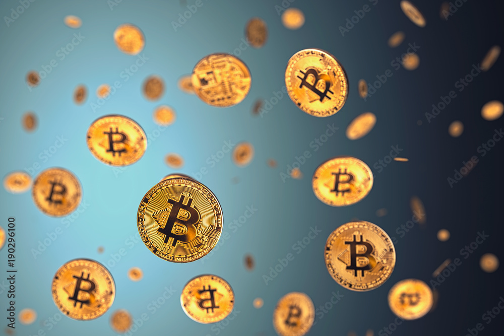 3d rendering of abstract bitcoin models background ภาพถ่ายสต็อก | Adobe ...