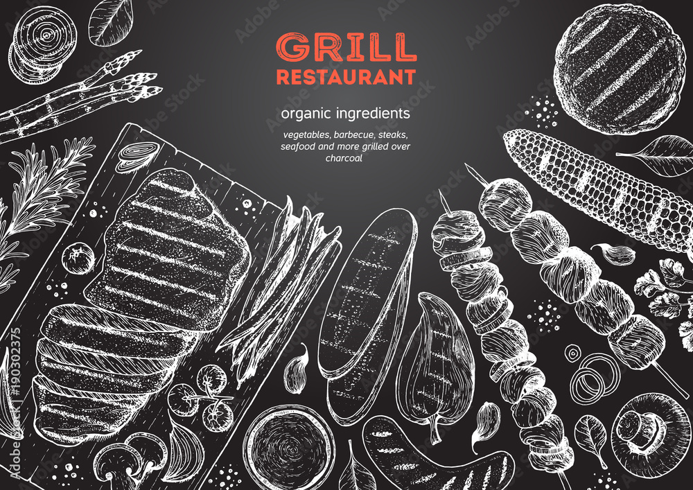 Grill Meat Vector