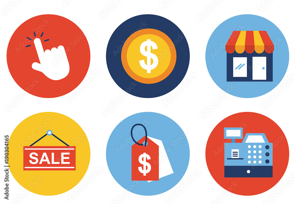 E-Commerce Icon Set 4 Stock Template | Adobe Stock
