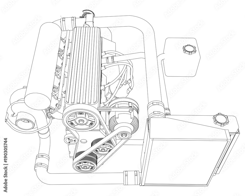 A turbocharged four-cylinder, high-performance engine for a sports car ...