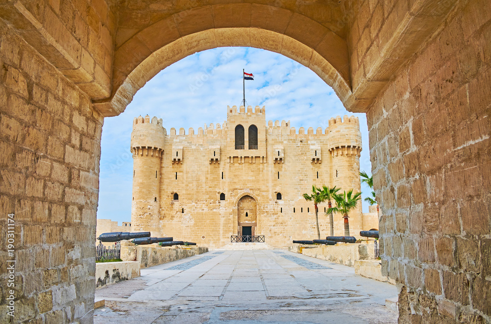 The castle through the gate, Alexandria, Egypt Stock Photo | Adobe Stock