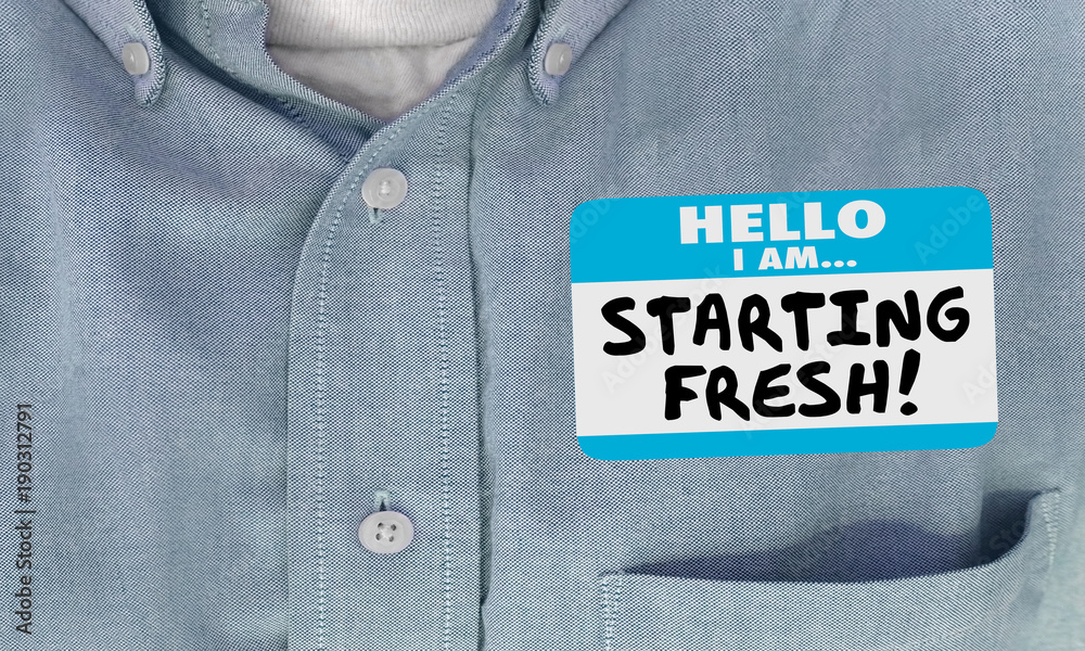 Starting Fresh Hello Name Tag Sticker New Beginning 3d Illustration ...