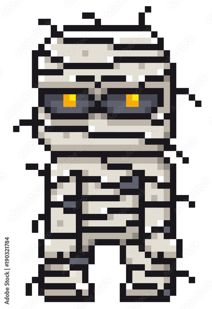 Vector illustration of Cartoon Mummy - Pixel design Stock Vector ...