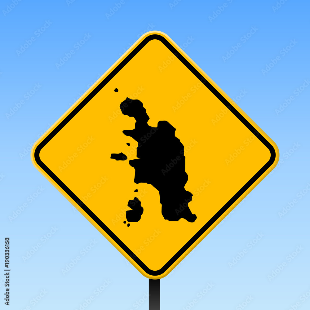 Pangkor Island map on road sign. Square poster with Pangkor Island ...