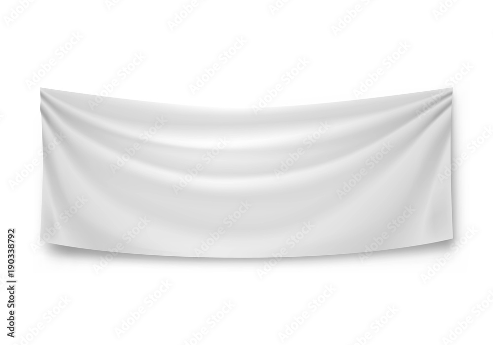 Blank horizontal banner, streamer, mockup, isolated. Outdoors ...