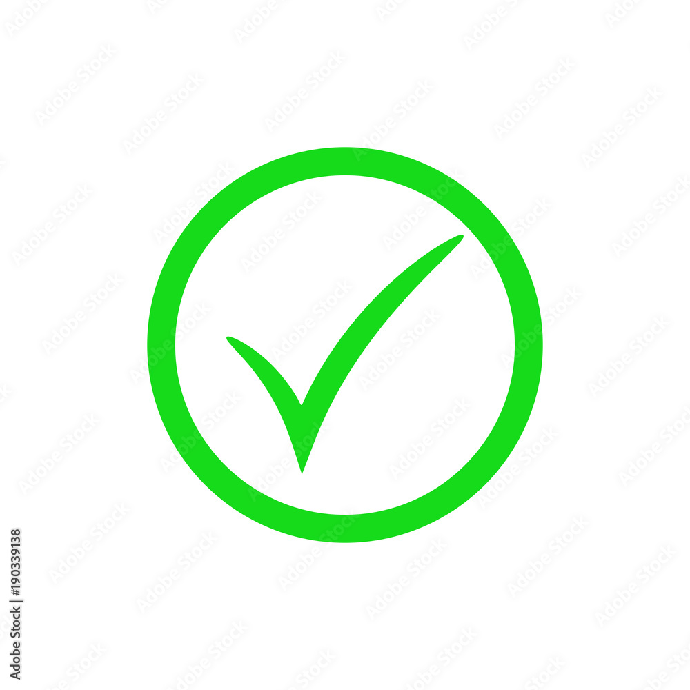 Green check mark icon. Vector checkmark button. Tick symbol Stock ...