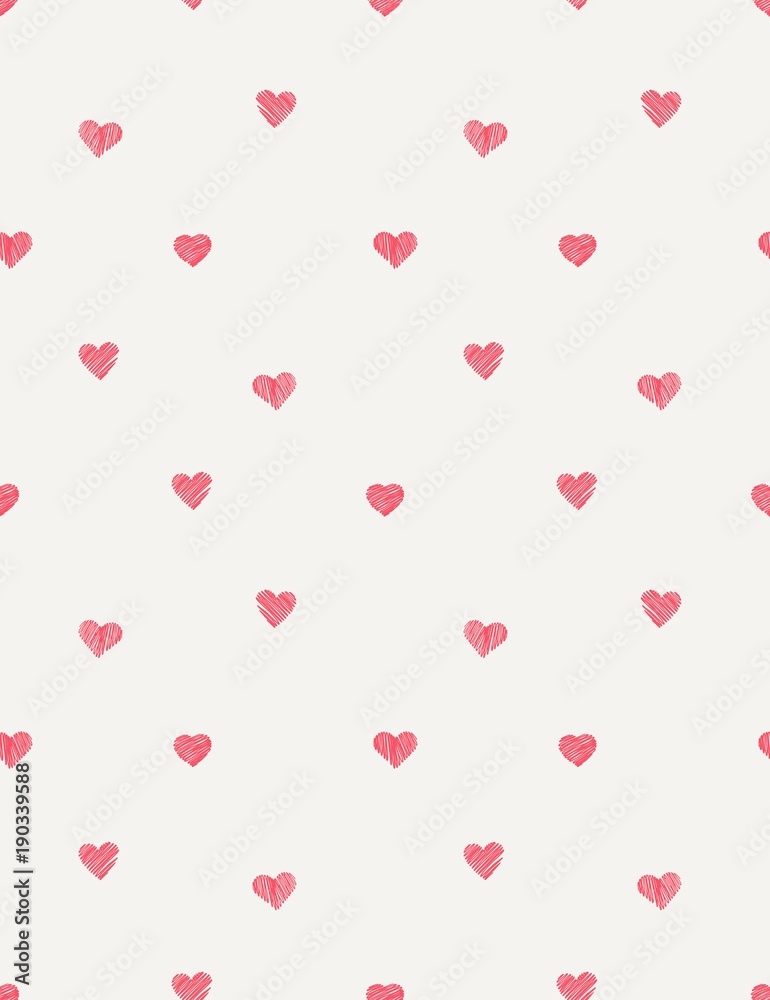 hand draw heart vector seamless pattern Stock Vector | Adobe Stock