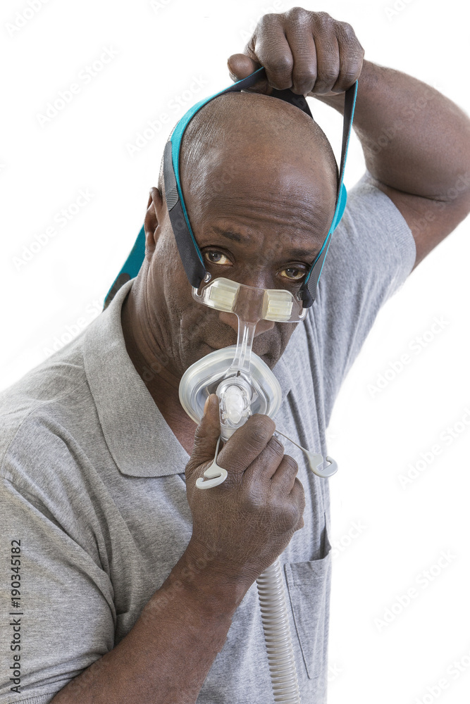 Man with a sleeping disorder tries on a Cpap for the first time,Man ...