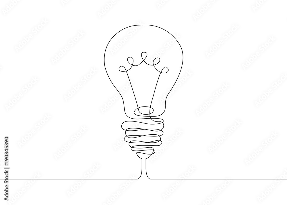 continuous line drawing light bulb symbol idea. Stock Vector | Adobe Stock