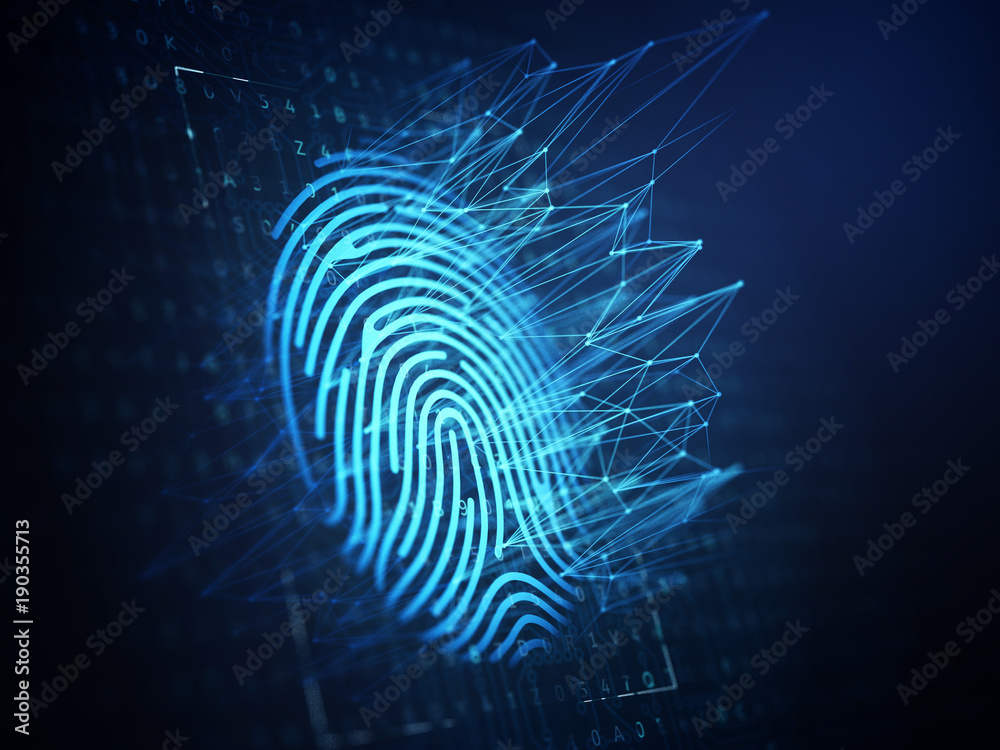 Technology of digital fingerprint scanning. Stock Illustration | Adobe ...