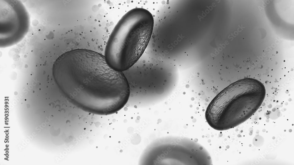 3d illustration electron microscopic of red blood cells Stock ...