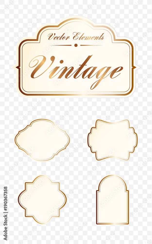 Set of High Quality Vintage Labels on Transparent Background . Vector ...