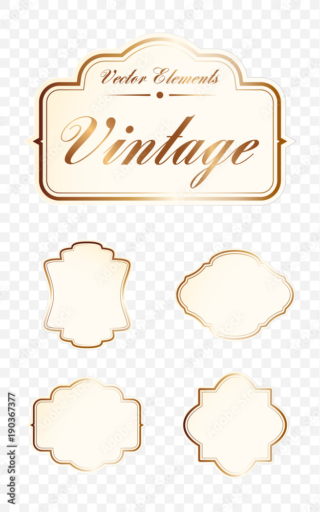 Set of High Quality Vintage Labels on Transparent Background . Vector ...