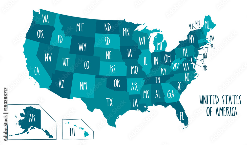 Vector illustration map of the USA Stock Vector | Adobe Stock