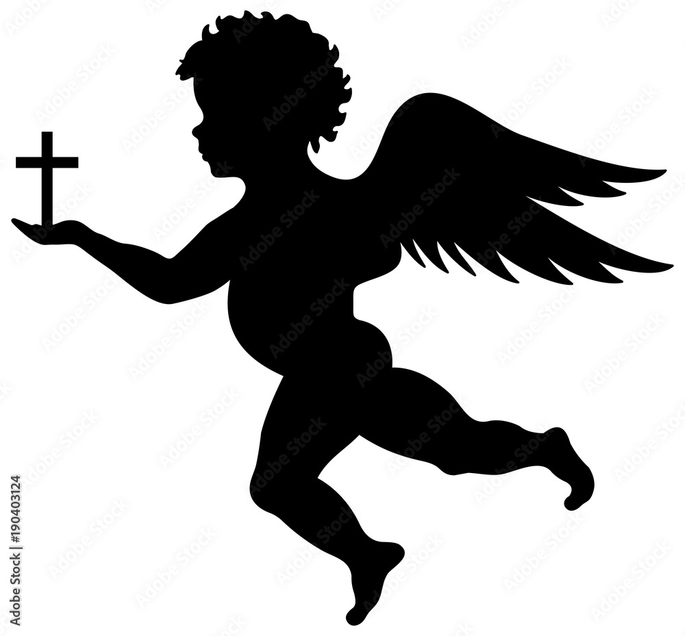 Angel & Cross Stock Vector | Adobe Stock