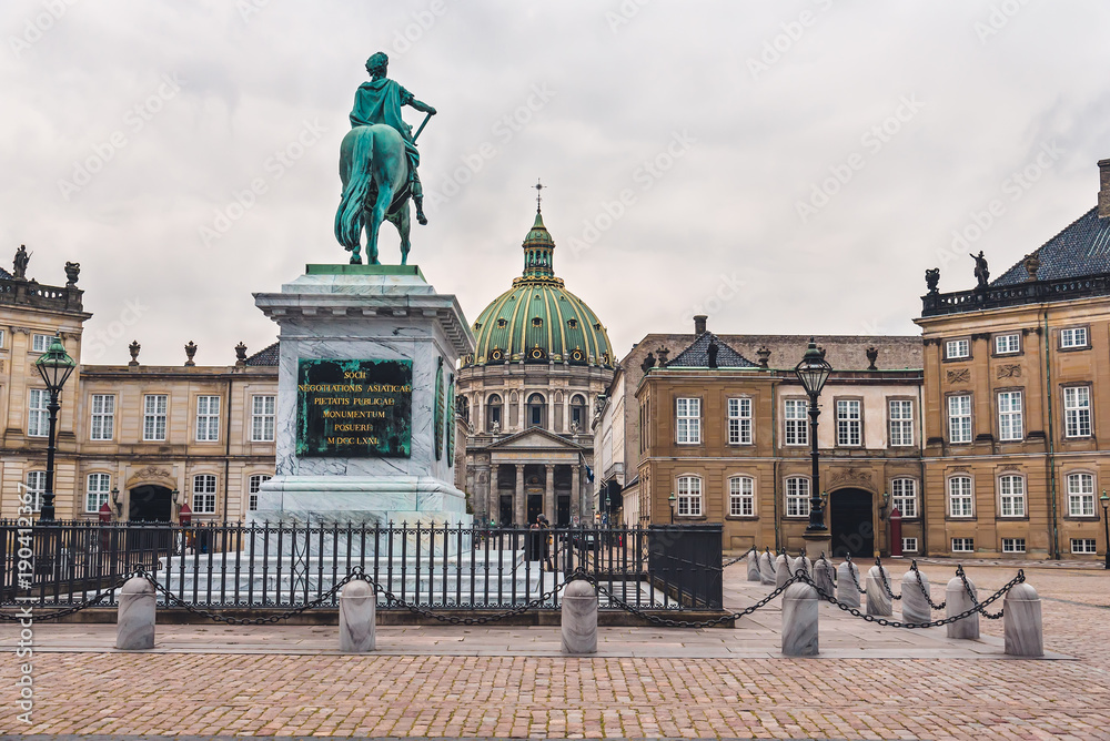 Copenhagen, Denmark - September, 22th, 2015. King statue and ...
