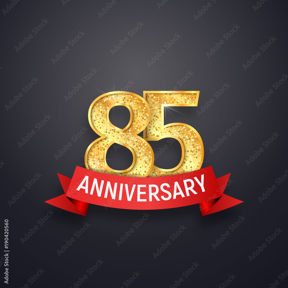 85 th anniversary logo template. Eighty-five years celebrating golden ...