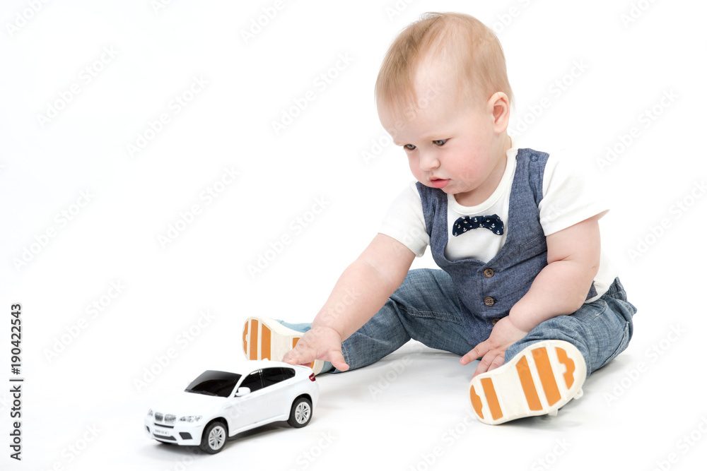 baby boy with car Stock Photo | Adobe Stock
