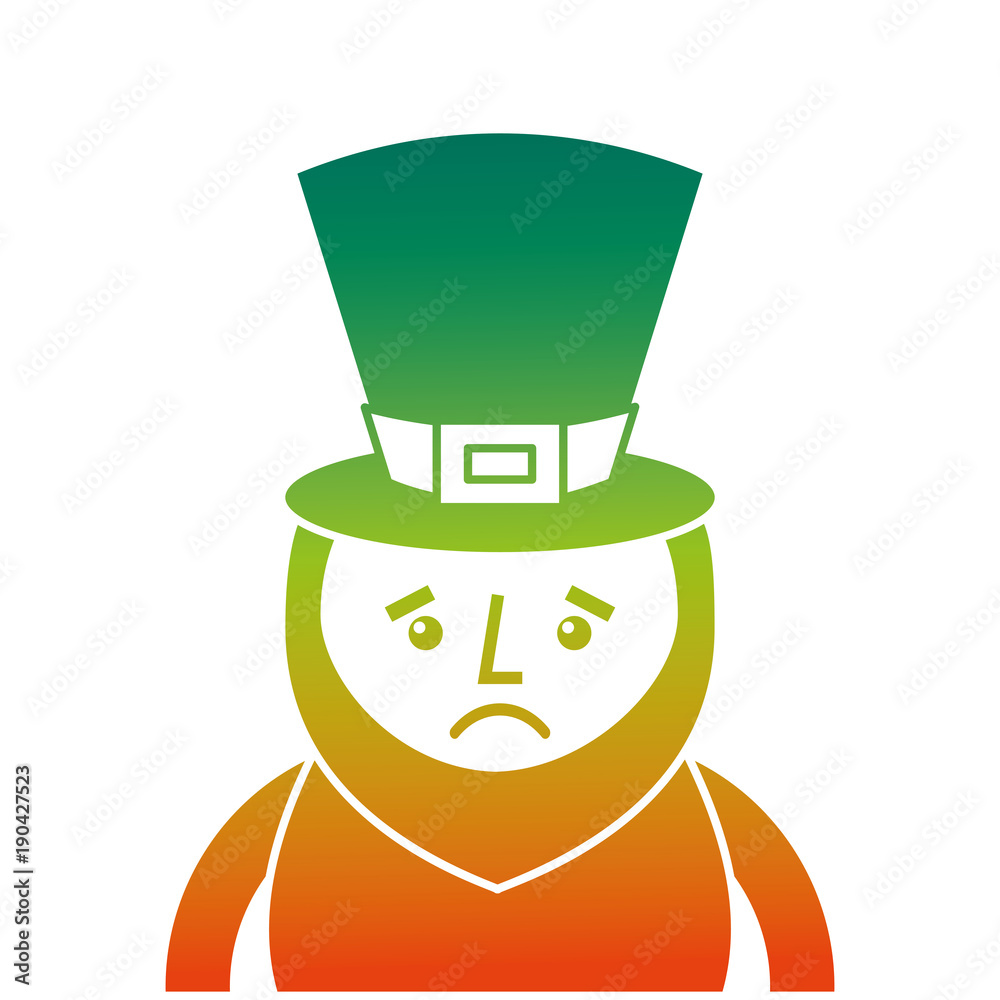 st. patricks day portrait of a sad leprechaun vector illustration ...