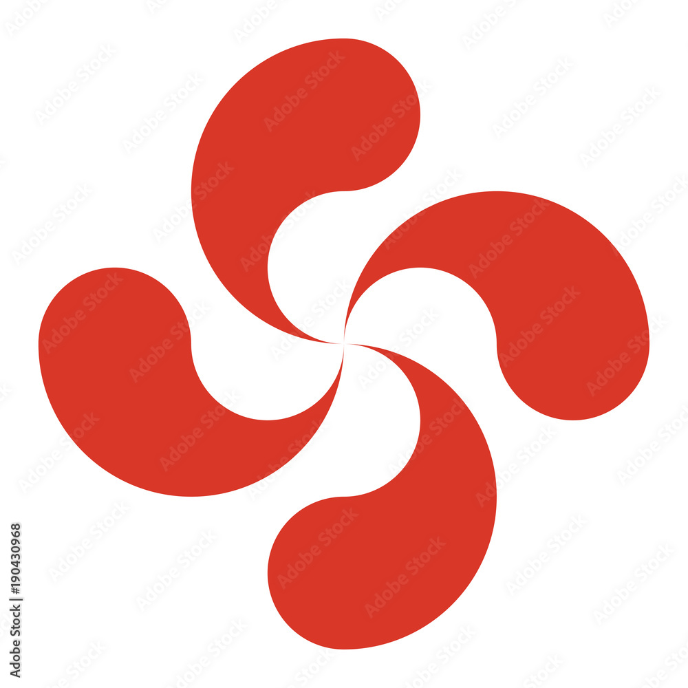 Poster The lauburu or Basque cross, a traditional swastika with four ...