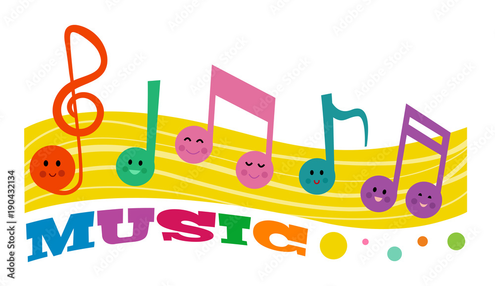 Colorful Music Notes Art