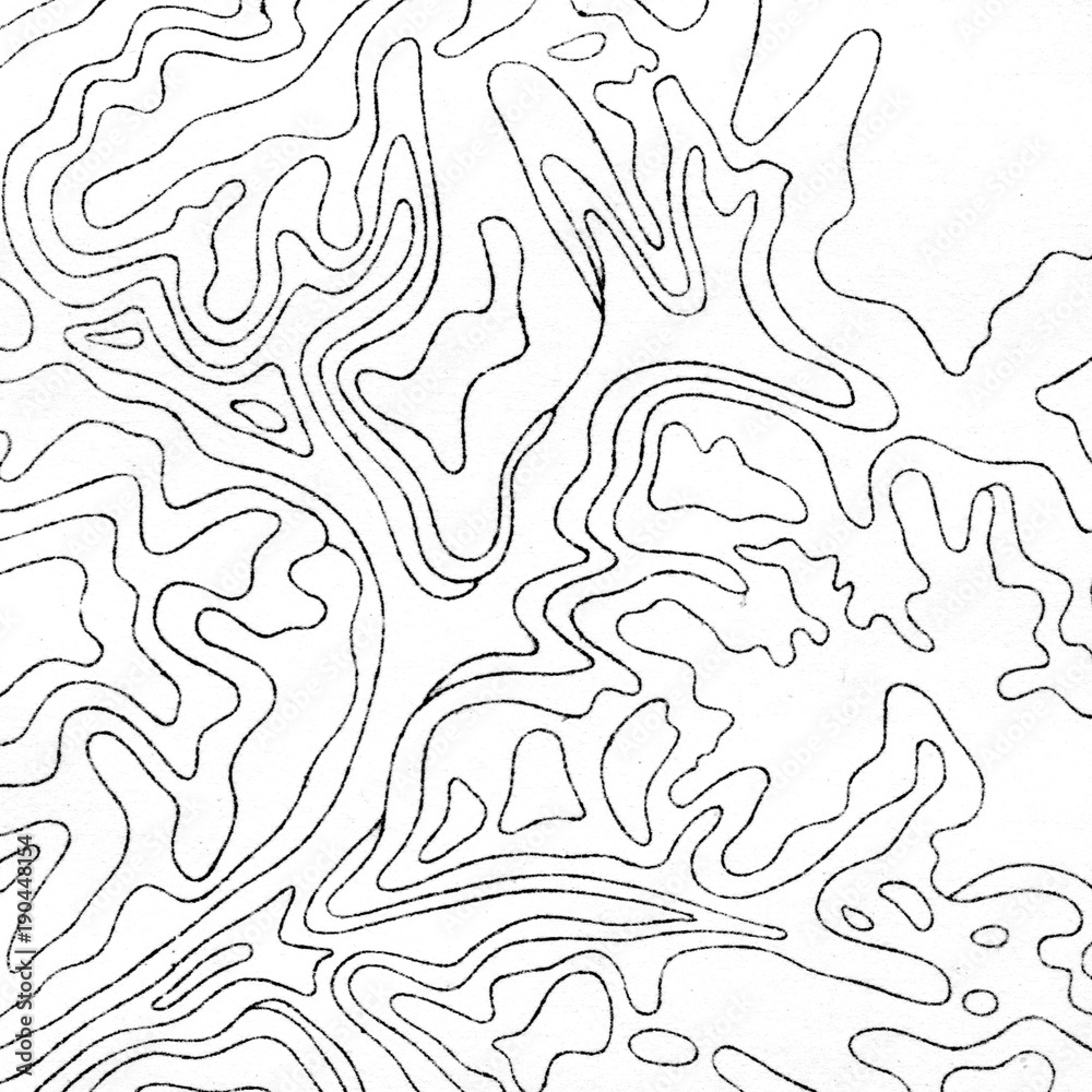 Vintage contour mapping. Natural printing illustrations of maps. Stock ...