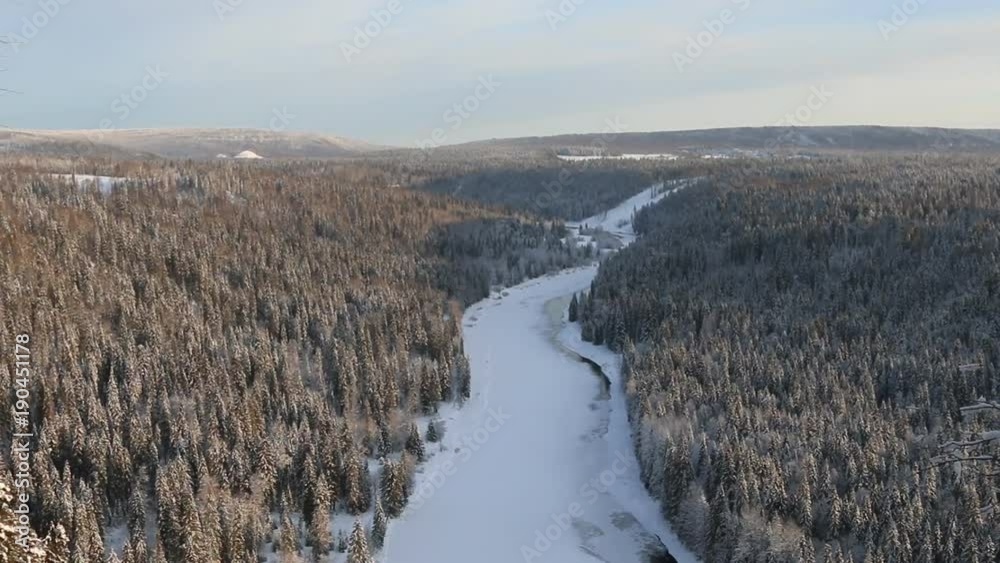 Ural taiga. Bird's eye view of dense marshy forest in Siberia, boreal ...