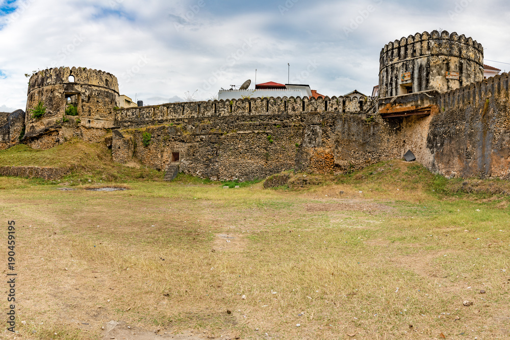 Old Fort of Zanzibar in Stone Town, Zanzibar, Tanzania. It was built in ...
