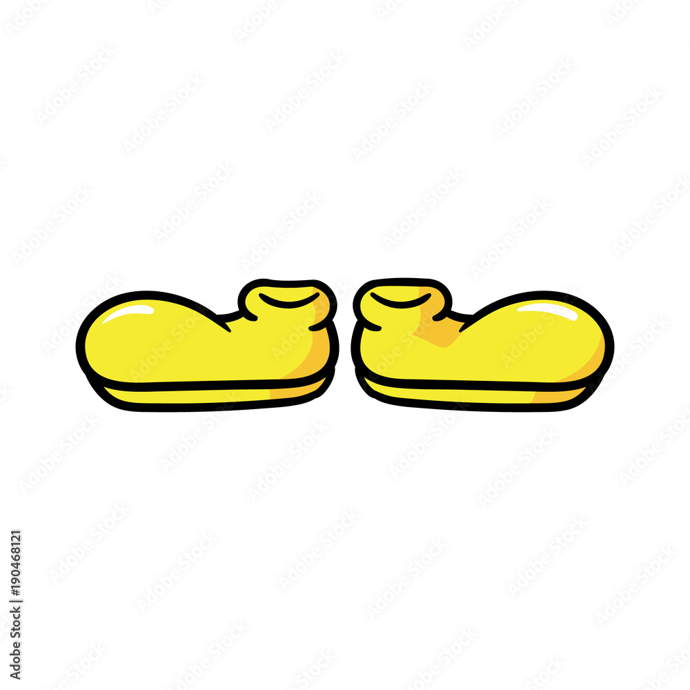 Cartoon Classic Yellow Shoes Illustration Stock Vector | Adobe Stock