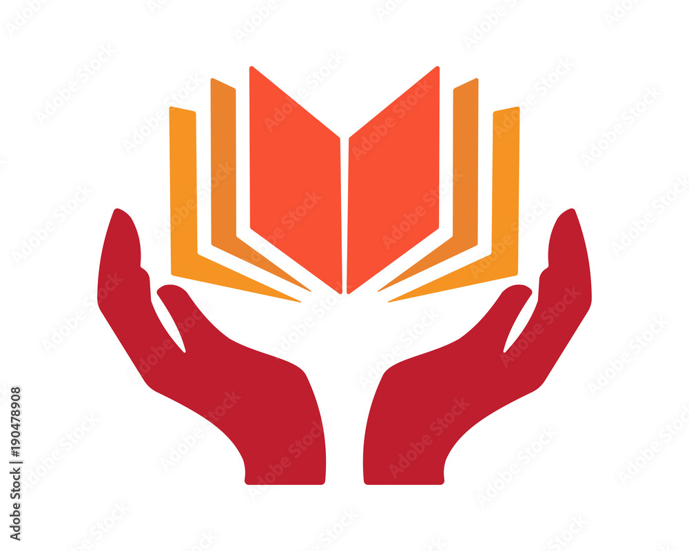 book hand image vector icon logo symbol Stock Vector | Adobe Stock