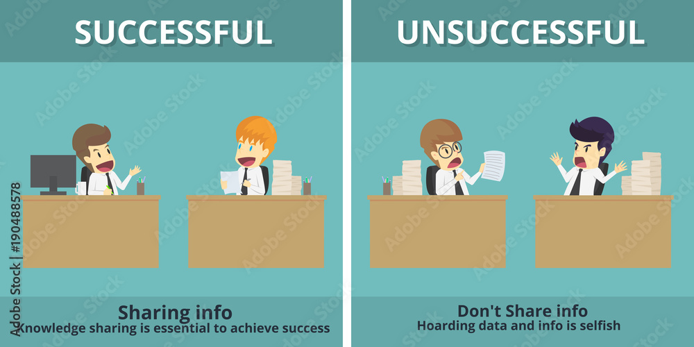 Vetor de Businessman successful and Businessman unsuccessful.Cartoon of ...