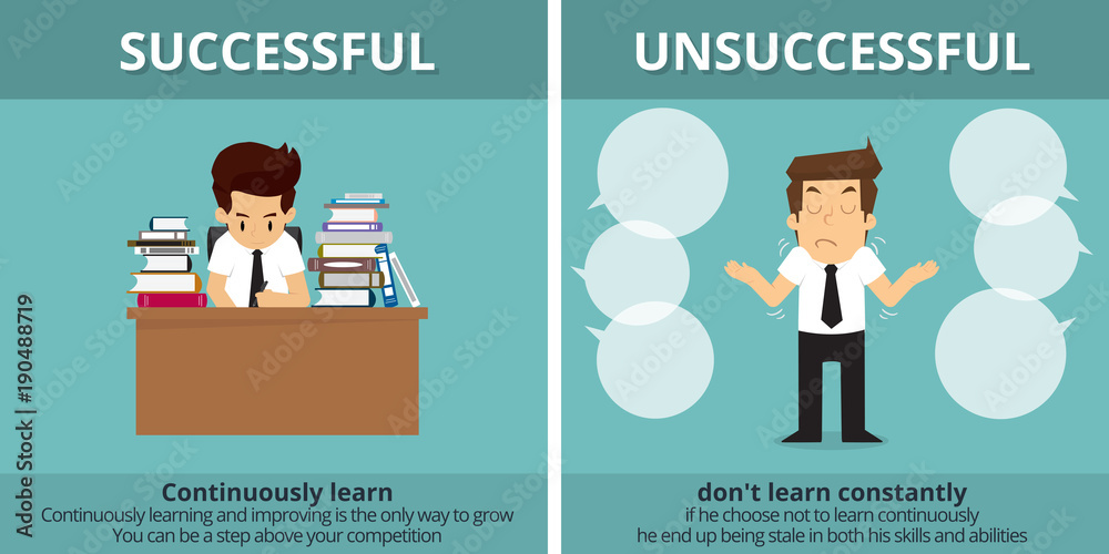 Businessman successful and Businessman unsuccessful.Cartoon of business ...